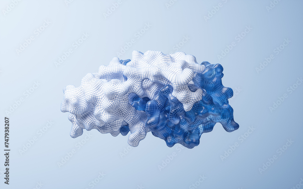 Protein structure with biological concept, 3d rendering. Stock ...