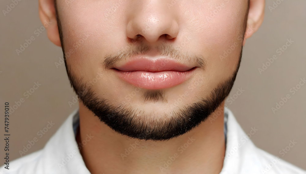 Male lips with botox, metrosexual well-groomed male concept. Botox ...