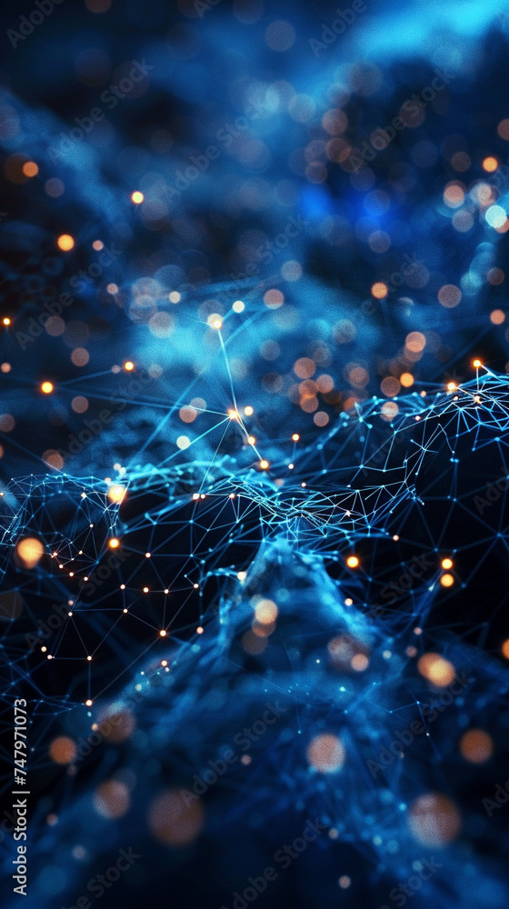 Blockchain Network Visualized In Quantum Dimensions Ai Nodes Optimizing