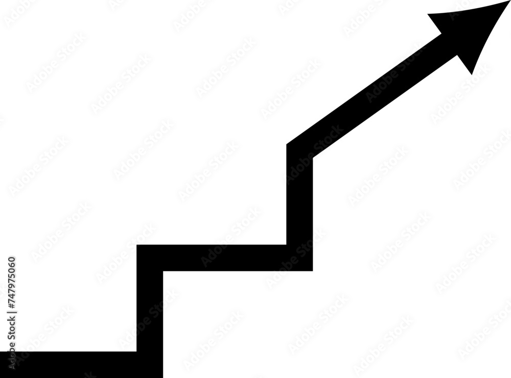 up arrow graphic icon, silhouette vector isolated on white background ...