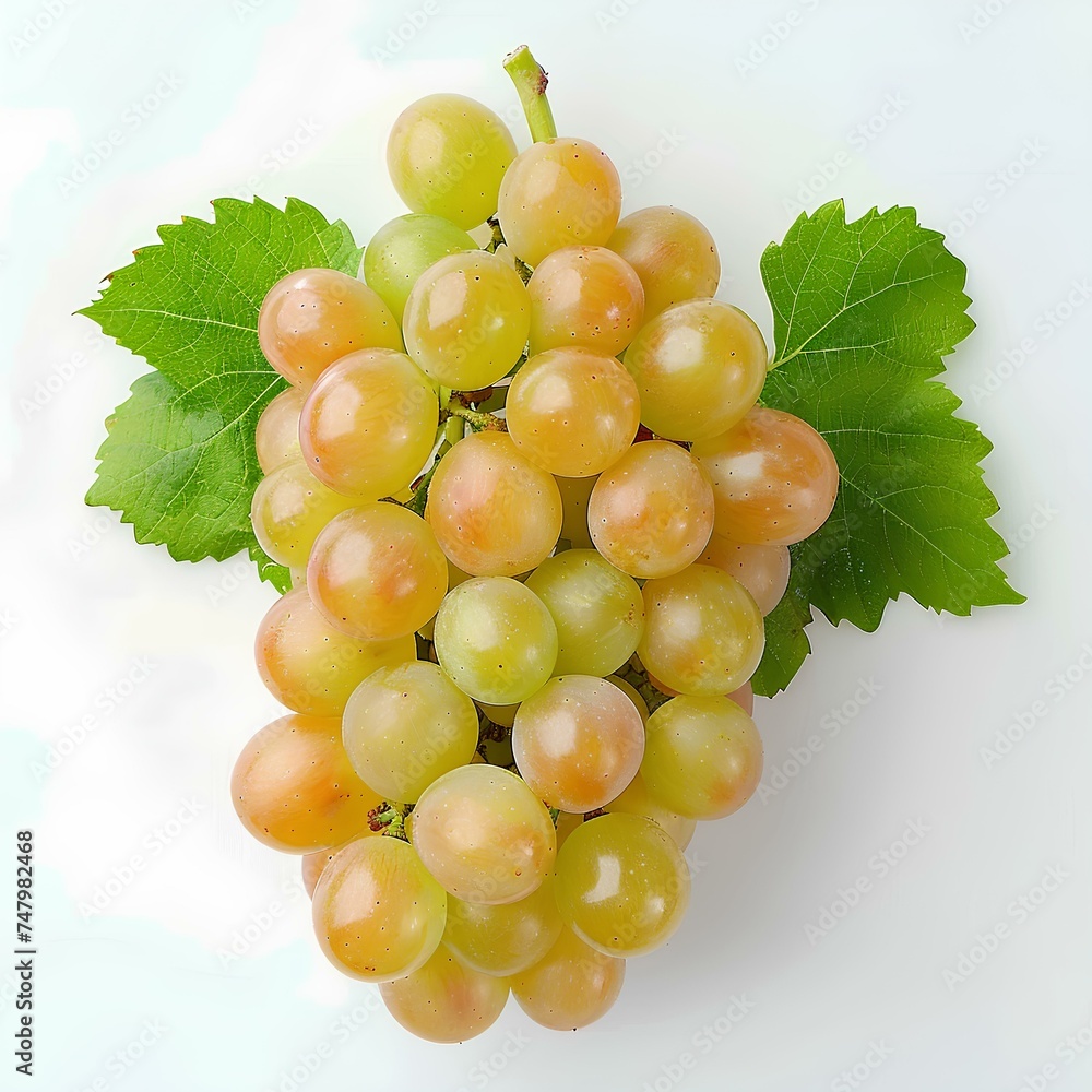 White grapes isolated on white background with shadow. Centennial ...