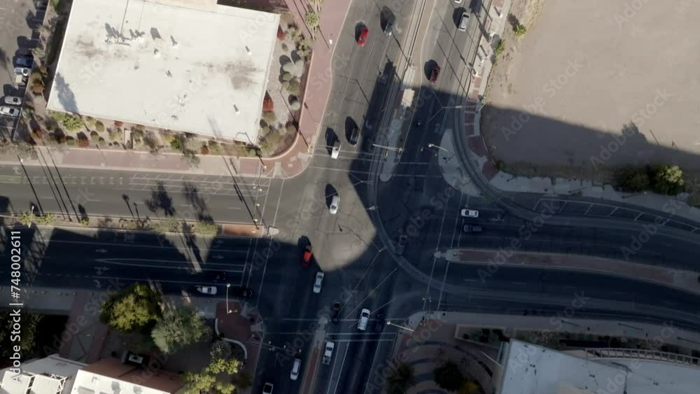 Intersection in downtown Tucson, Arizona with traffic and drone video ... Intersection in downtown Tucson, Arizona with traffic and drone video ...