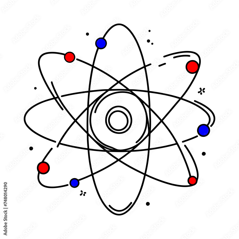 Atom as a symbol of science and various molecules around. World Science ...