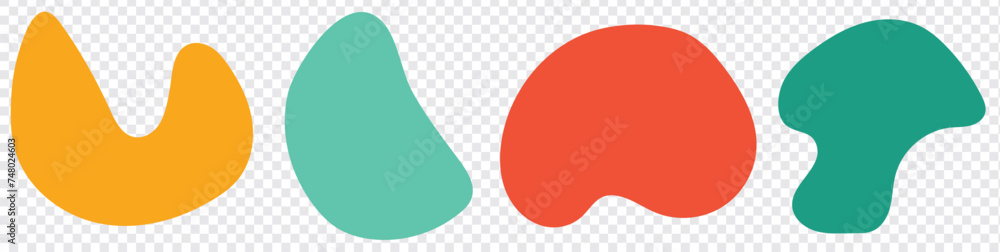 Organic amoeba blob shape abstract green color with line vector ...