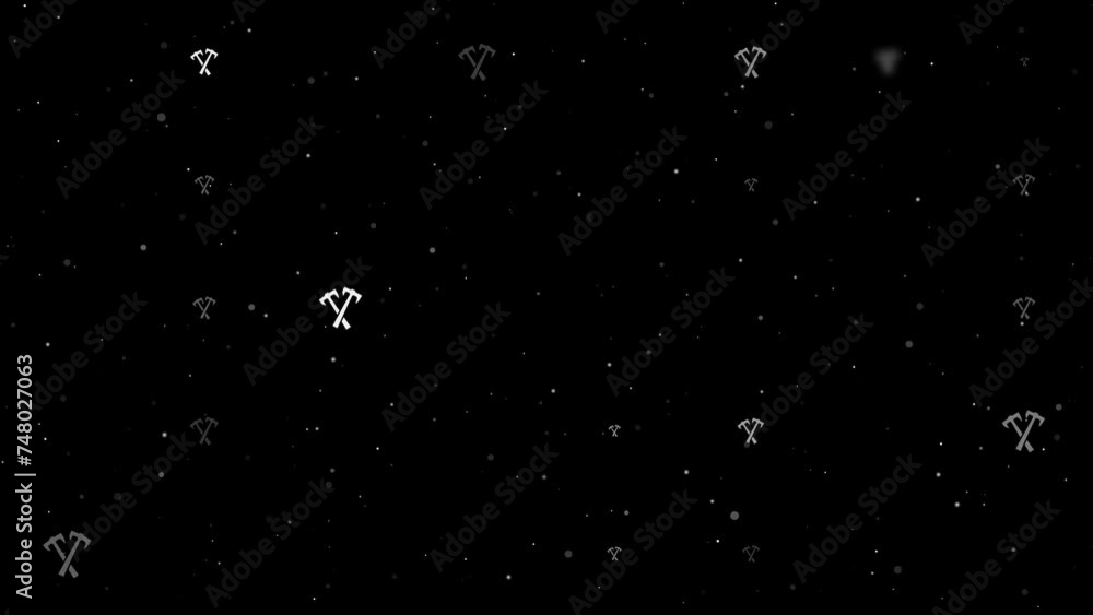 Template animation of evenly spaced crossed axes symbols of different ...