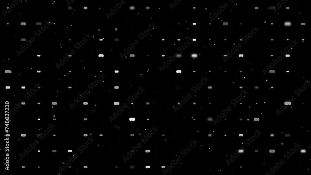Template animation of evenly spaced diving goggles symbols of different ...