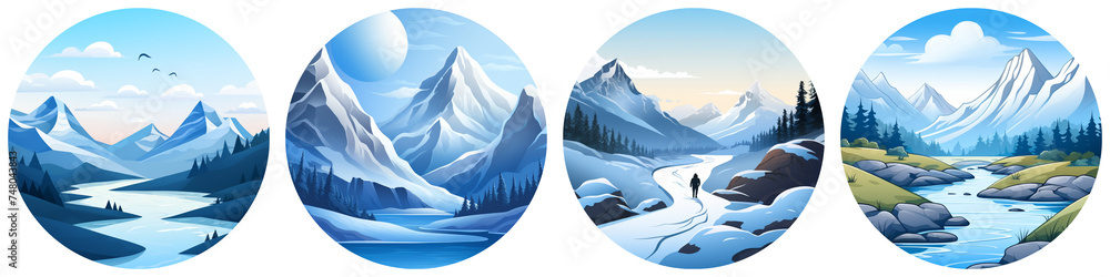 Tundra clipart collection, vector, icons isolated on transparent ...