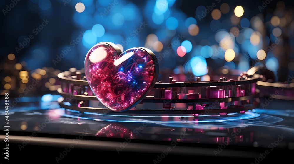 A visually striking image of a medical heart monitor, with an ECG ...