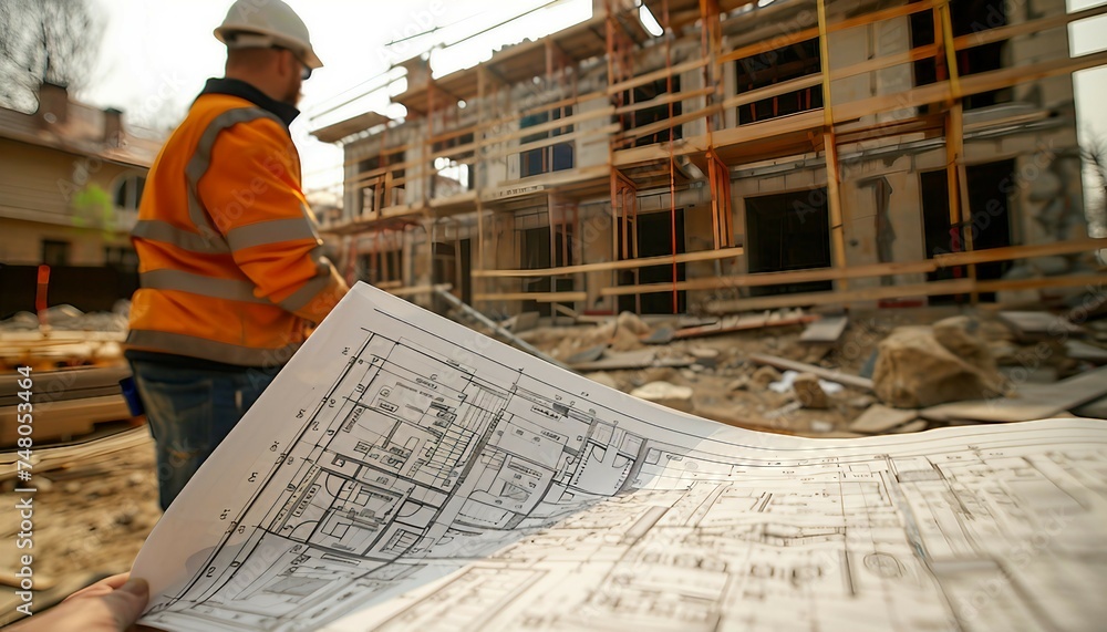 Construction Site Progress Tracking with Blueprints, construction site ...