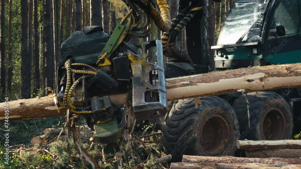 Heavy Industrial Forestry Harvester Saw Crane For Wood Material ...