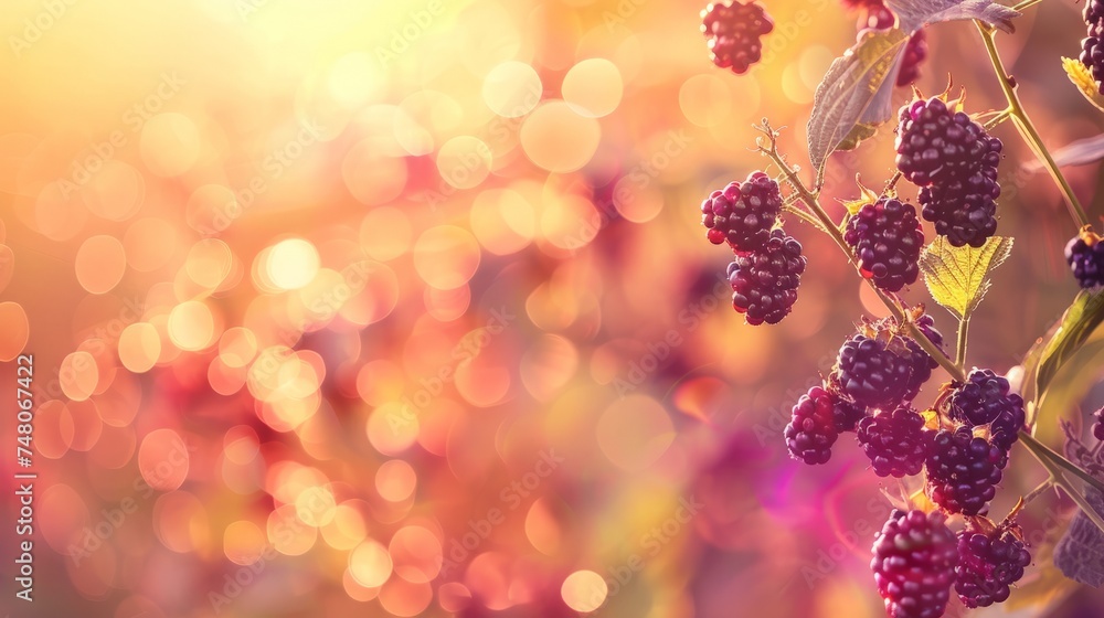 riceberry on blur rice field in sun light for background Stock ...