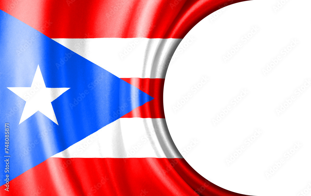Abstract illustration, Puerto Rico flag with a semi-circular area White ...