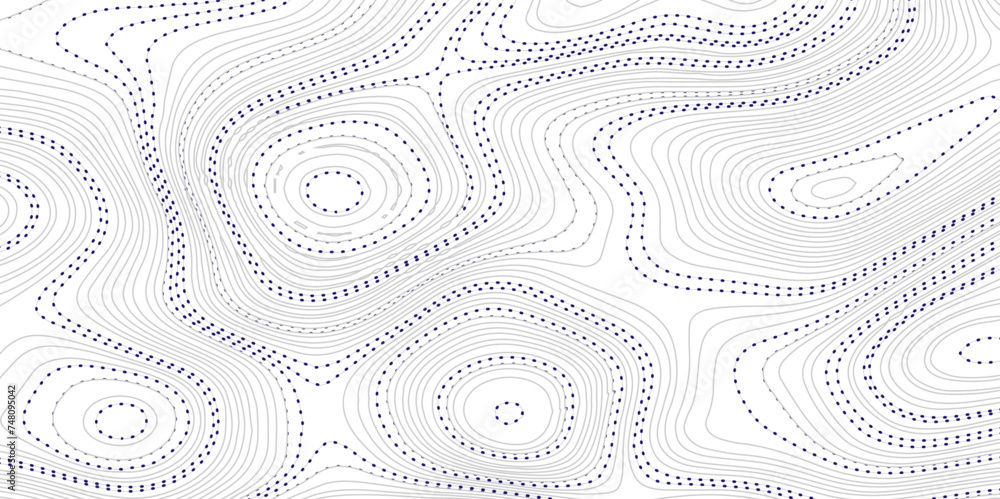 Wave topographic doted lines contour map, topographic wavy map dot line ...