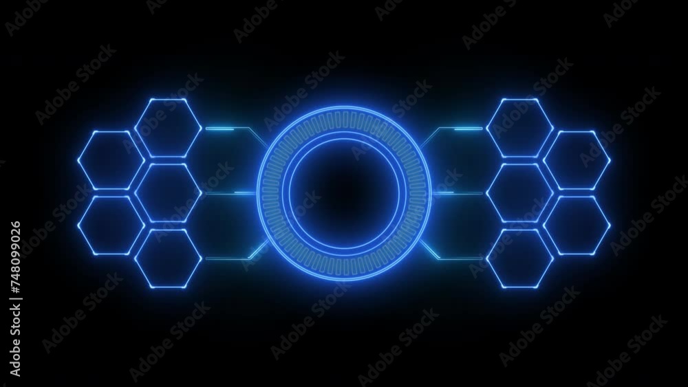 Digital HUD futuristic motion graphic element cyber generated ...