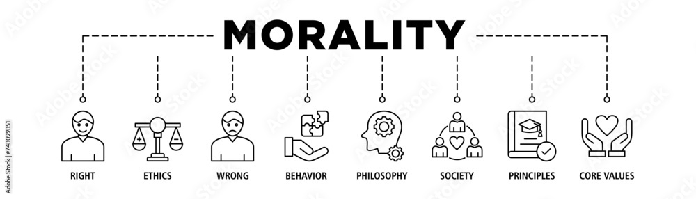 Morality banner web icon vector illustration concept for web and print ...