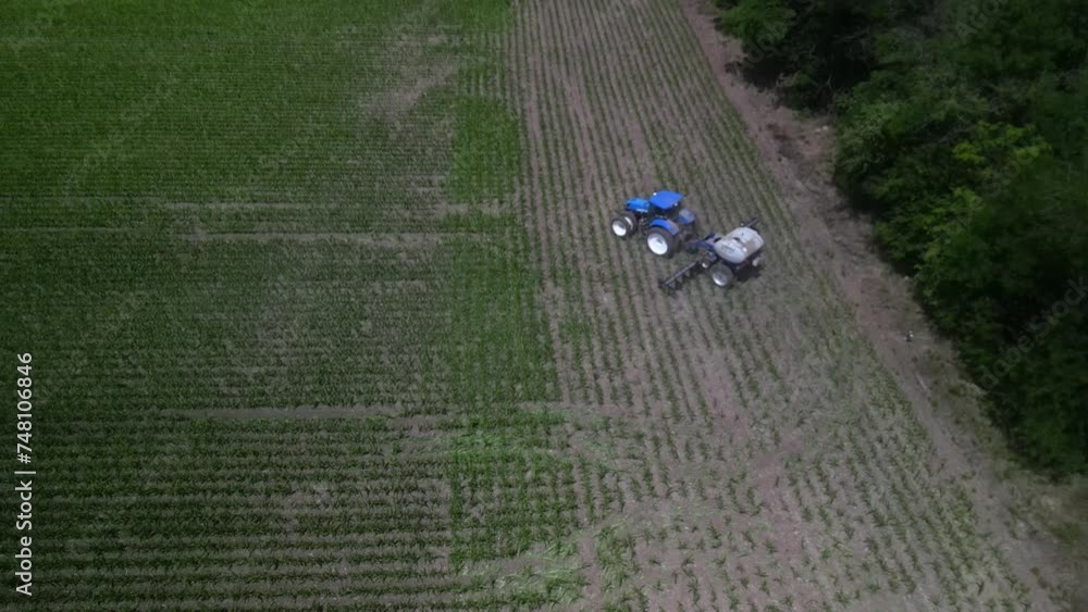Vidéo Stock Tractor Fertilizing Corn. Tractor Fertilizing Footage ...