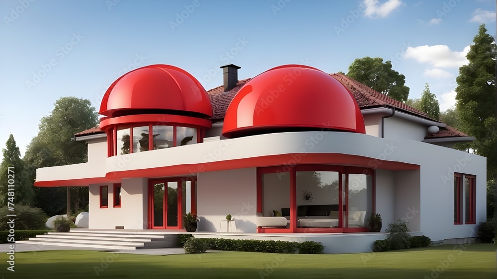 Red dome alarm system protecting the house, red dome alarm system ...