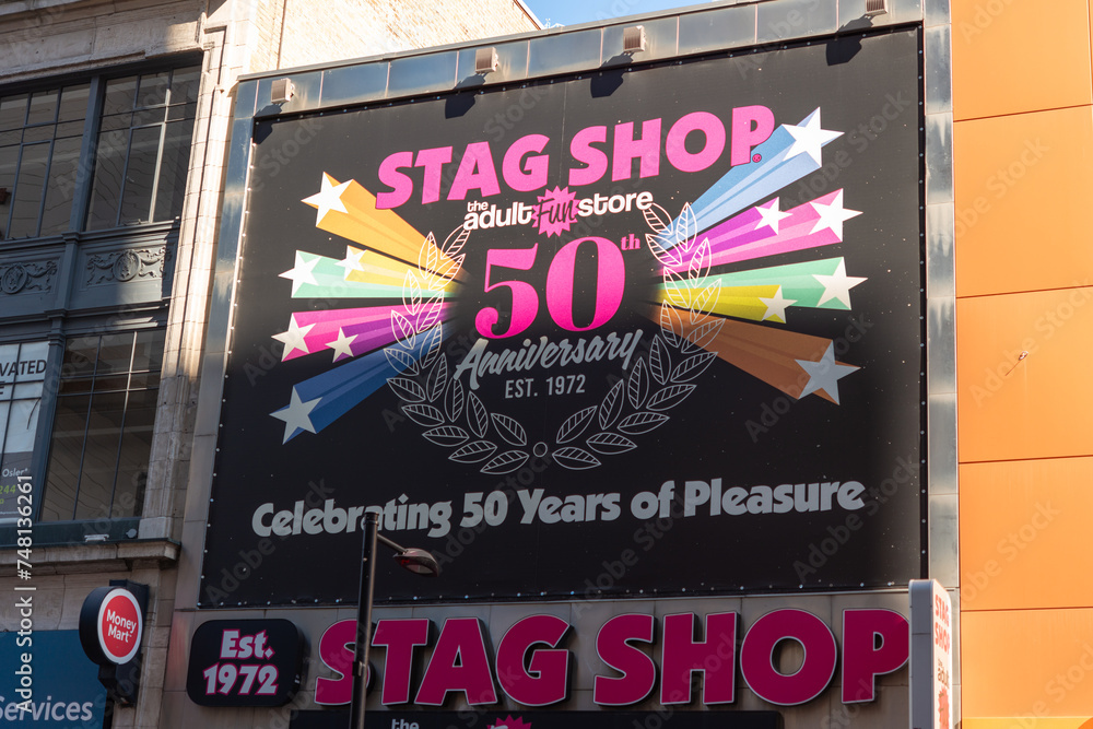 exterior banner sign and facade of Stag Shop - Adult Sex Store, an ...