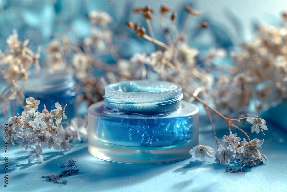 Facial background skin care cream. Skincare treatment products ...