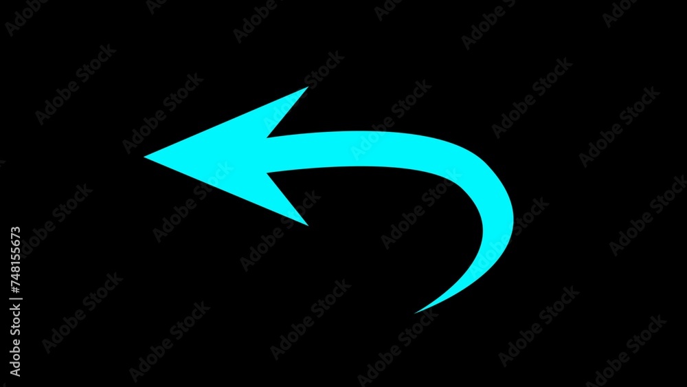 Sky blue arrow pointing to the left. Collection different arrows sign ...