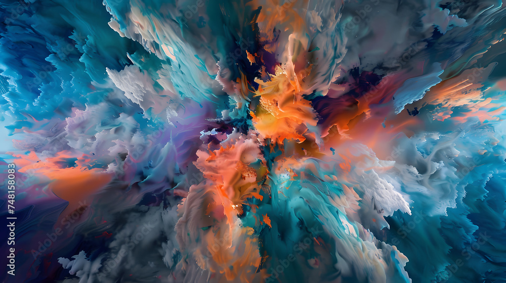 colorful paint explosion, abstract background, vibrant paint explosion ...