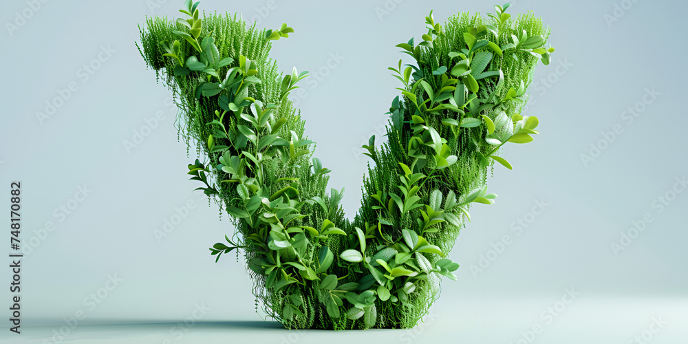Grass Letter V PNG & PSD Hedge Shaped Letter V Grass style Latin ...