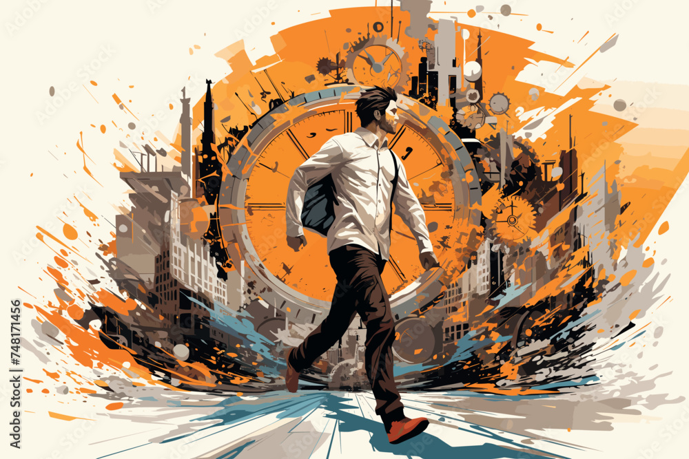 Business Meeting. Vector cartoon illustration in a flat style of a ...