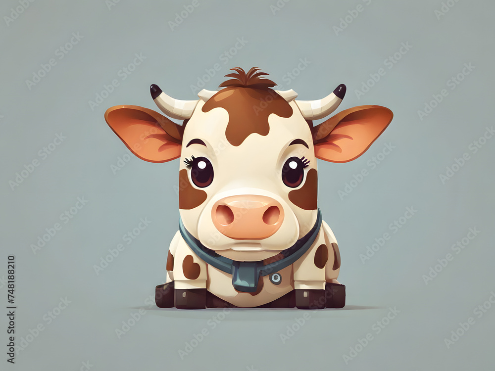 "Whimsical Cow: An AI-Inspired Vector Character" "Cute Cow Cartoon ...