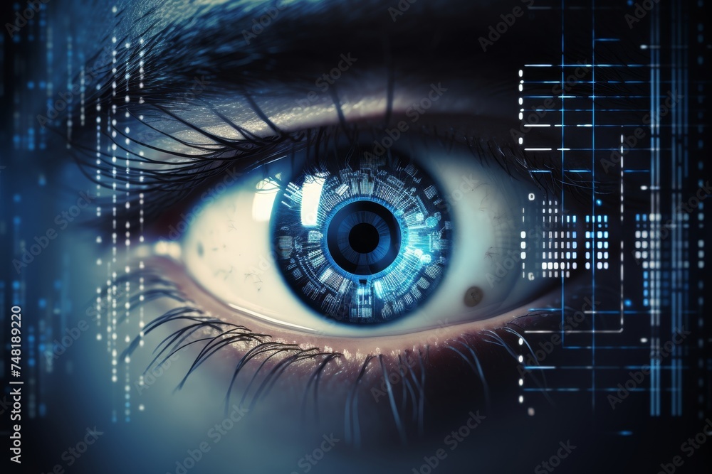 Holographic interface enhancing human eye observation and identity ...