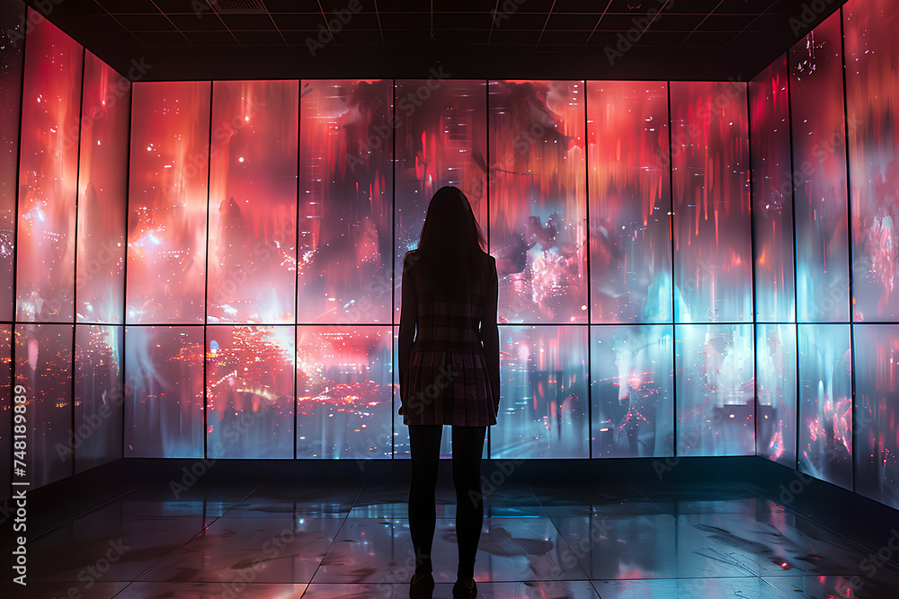 An interactive video installation where viewers' movements influence ...