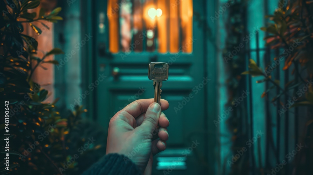 Unlocking New Opportunities: Person Holding Key in Front of Mysterious ...
