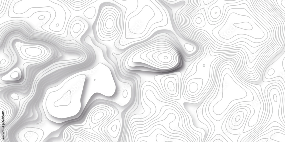 Topographic map background geographic line map with seamless white ...