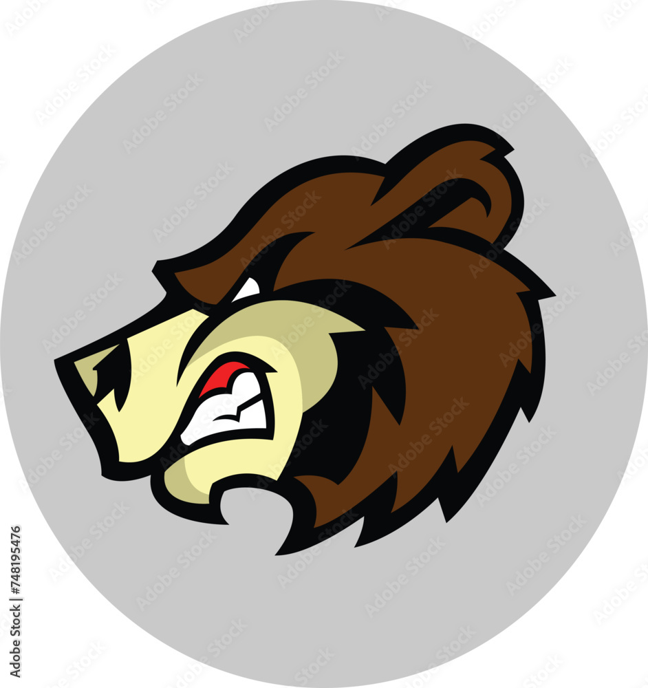 Bear head logo design, mascot bear logo icon illustration vector ...
