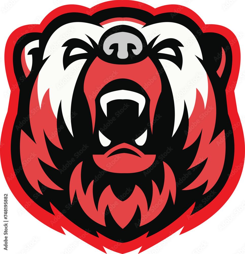 Bear head logo design, mascot bear logo icon illustration vector ...