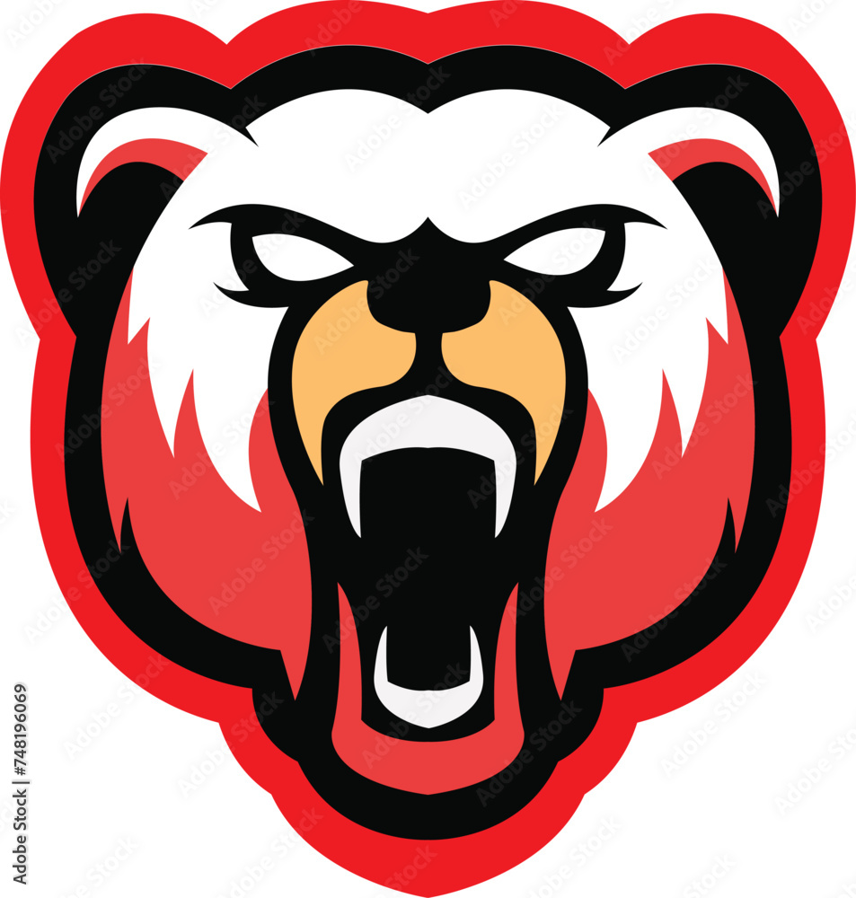 Bear head logo design, mascot bear logo icon illustration vector ...