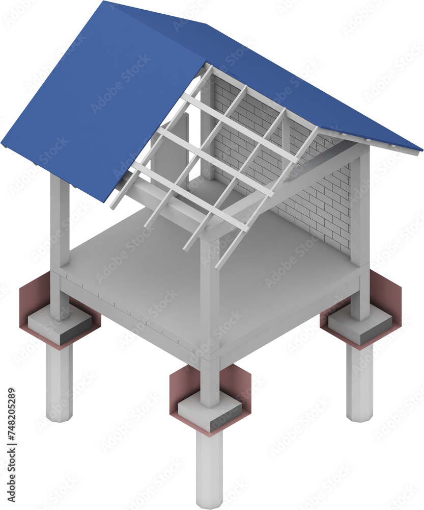 house and the structure of the building , Pile supports for loads and ...