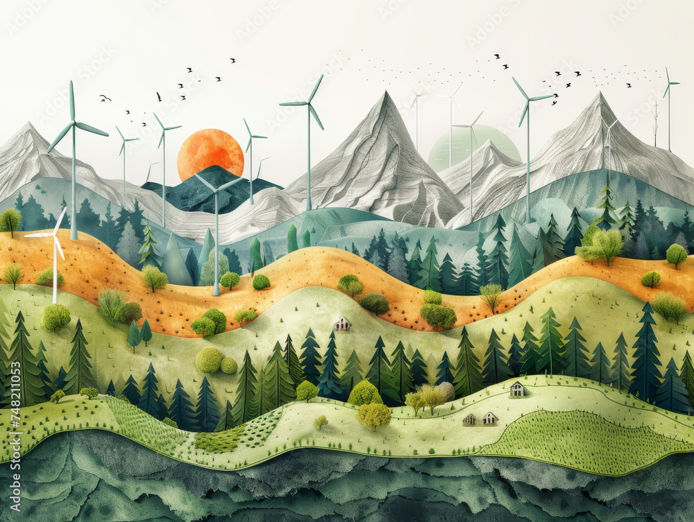 Illustrate a visually striking graph that portrays the evolving ...