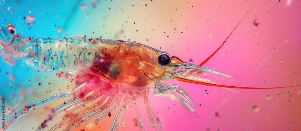 A close-up view of a small fish swimming in clear water, showcasing its ...