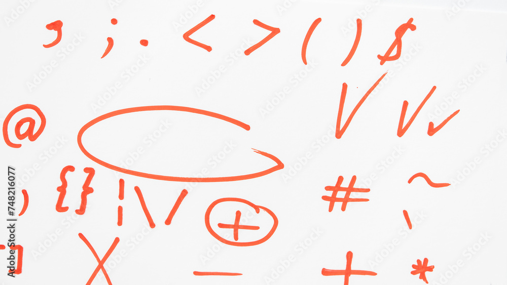 Red Marker Symbols Isolated on White Background. Miscellaneous red ...