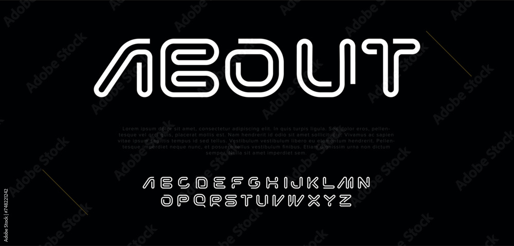 About Double line monogram alphabet and tech fonts. Lines font regular ...