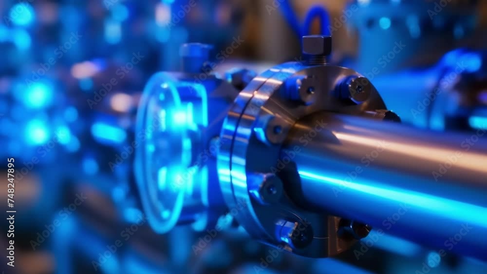 An upclose look at a specialized valve with integrated IoT technology ...