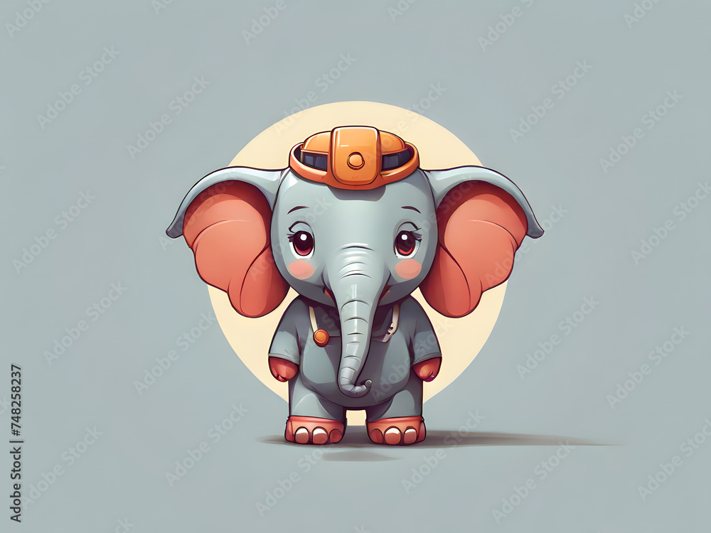 "Whimsical Elephant: An AI-Inspired Icon" "Cute Elephant Character: AI ...
