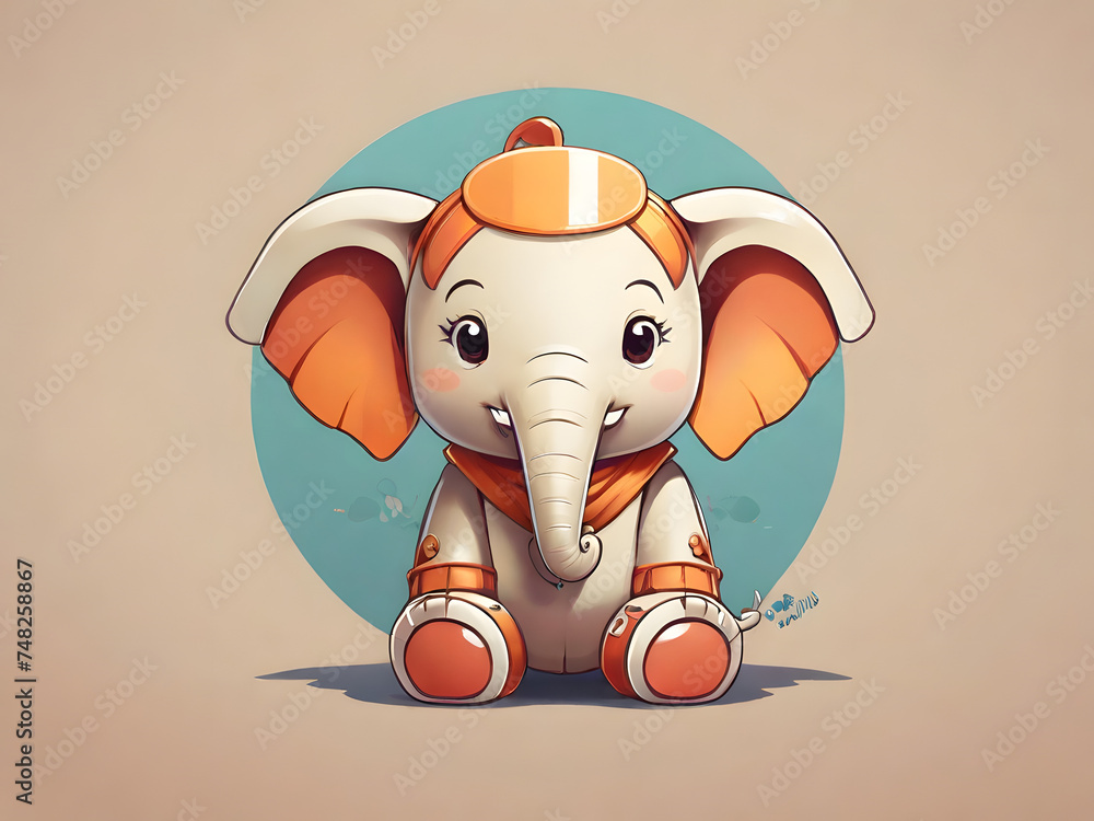 "Whimsical Elephant: An AI-Inspired Icon" "Cute Elephant Character: AI ...