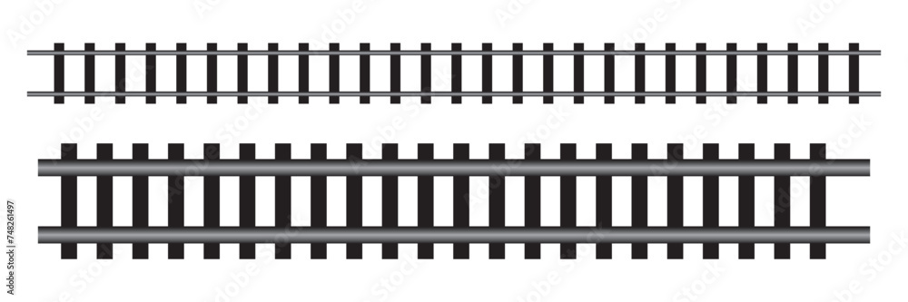 Railway Line, Railway Tracks. Rails Symbol, Train Tracks Sign, Railroad ...
