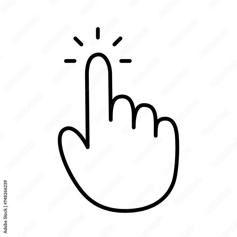 Touch gesture of hand with pointing index finger isolated vector icon ... Touch gesture of hand with pointing index finger isolated vector icon ...