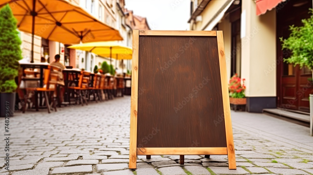 Empty sandwich board for a menu. From classic favorites to innovative ...