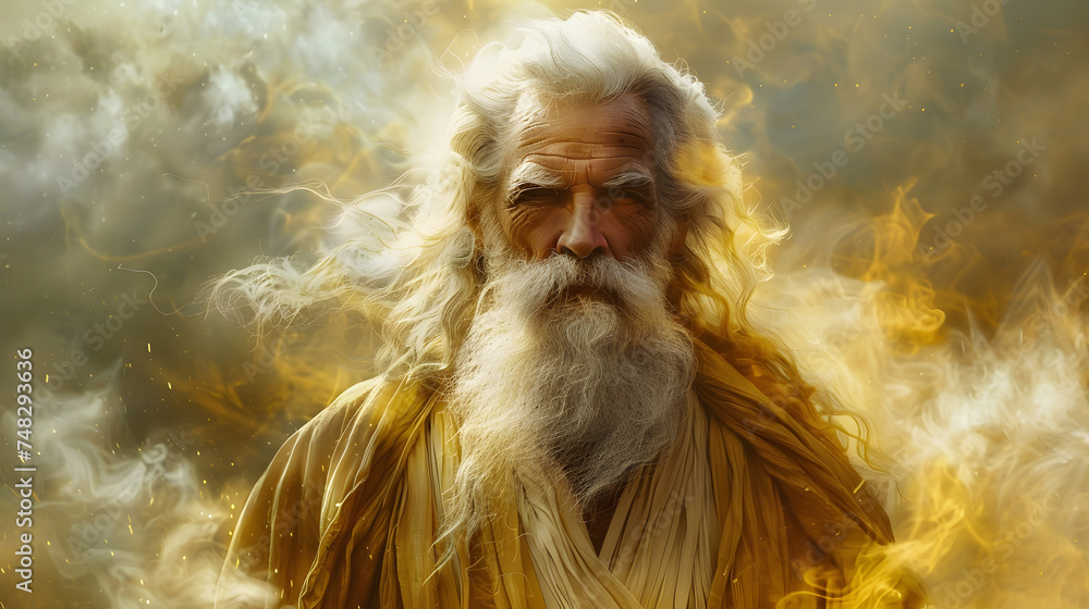 full body potrait of Enoch, the man who walked with God in the bible ...