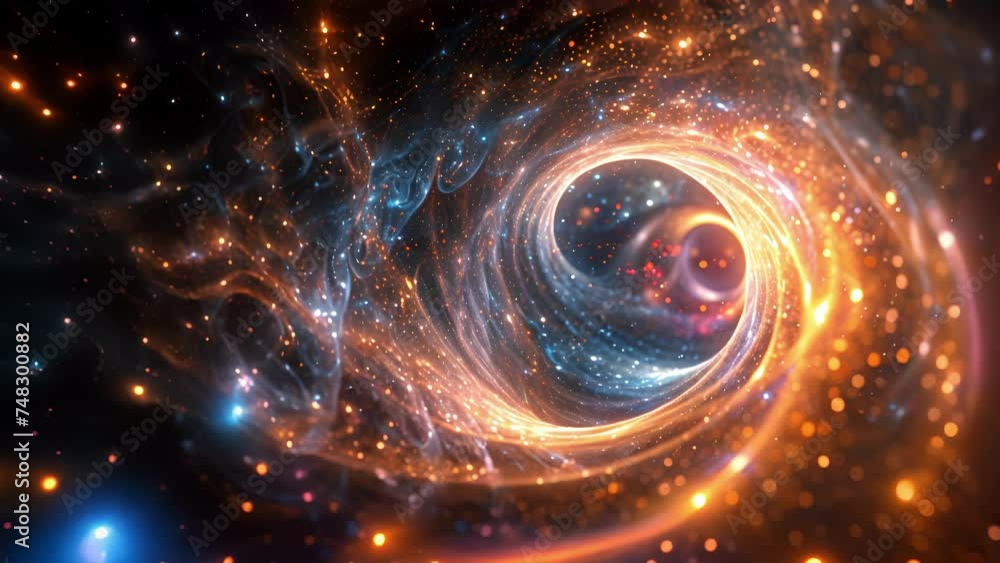 Vidéo Stock A hypnotic dance of light and shadow Gravity Wells unveil ...