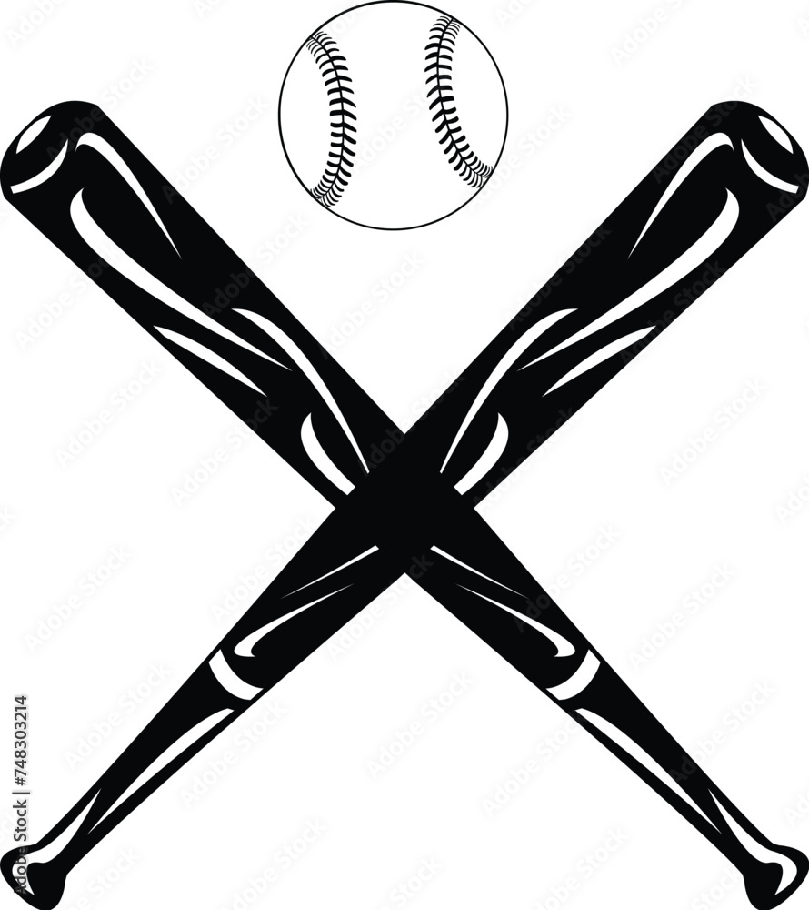 Classic Baseball Bat and Ball – Iconic Sports Design Stock Vector ...