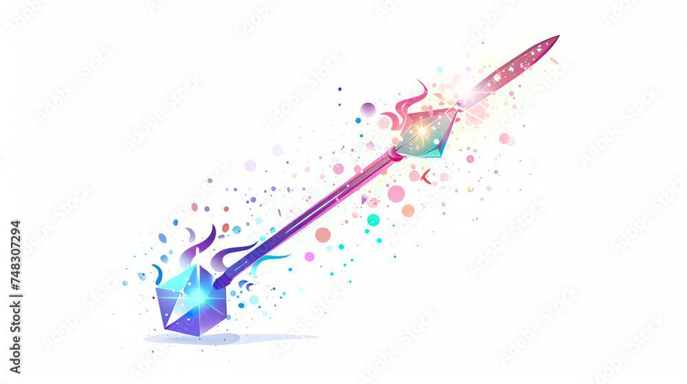 Magic Wand Icon: Sparkling Wand for Spellcasting Abilities. Multiple ...